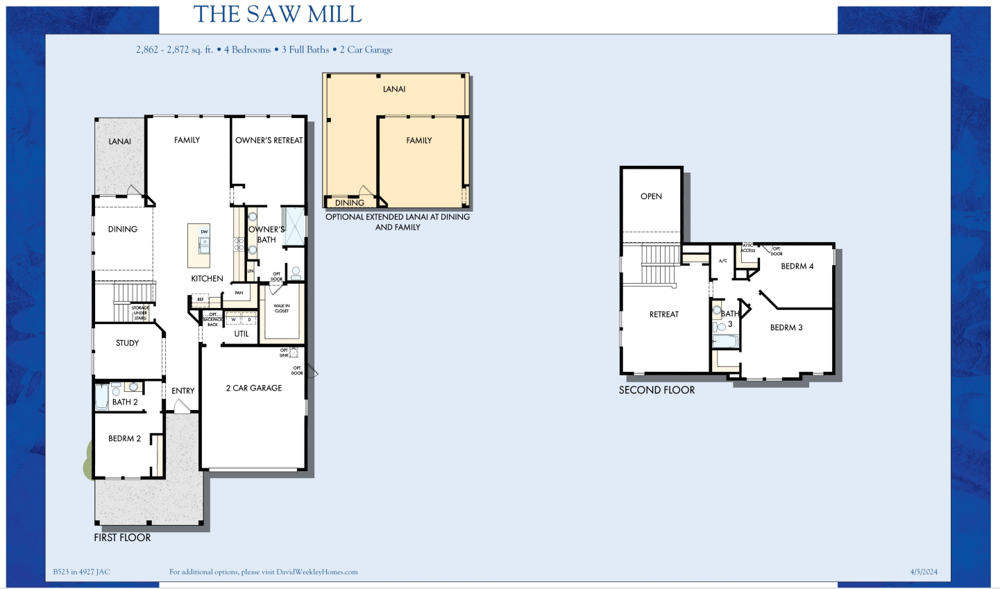 Saw Mill | Floor Plan | DWH | Reflections